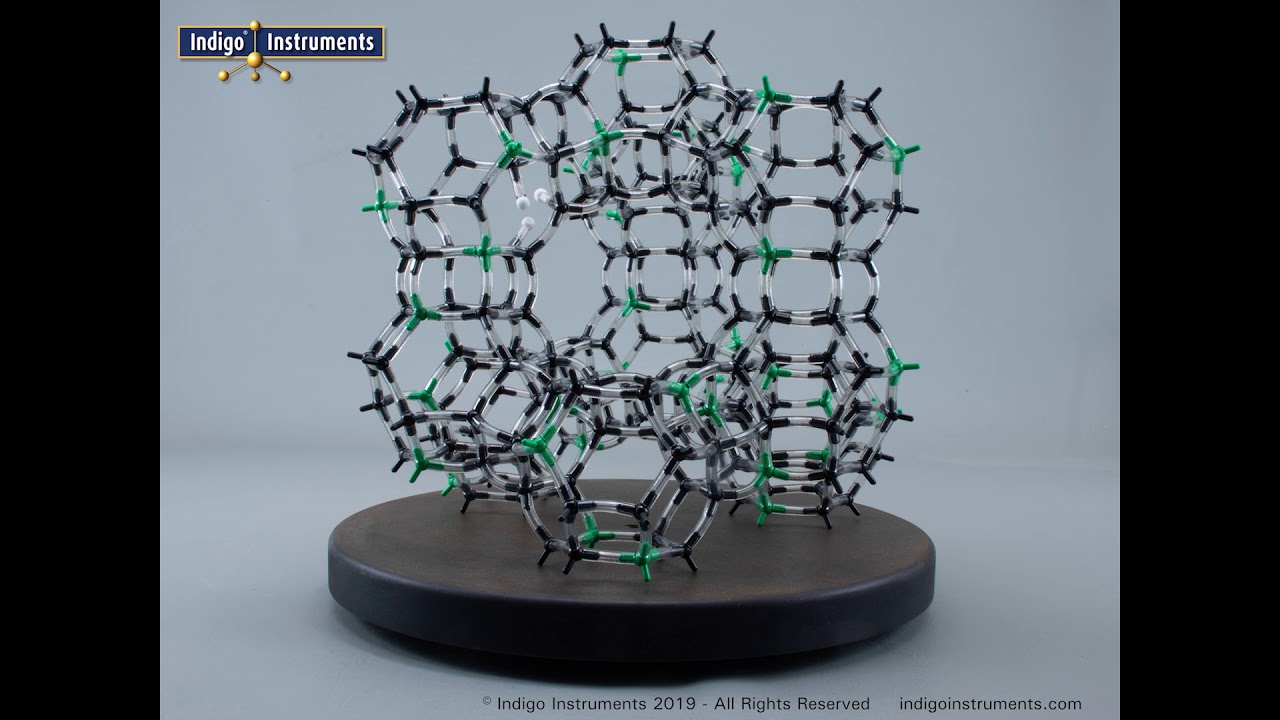 Zeolite Crystal Structure Molecular Model Rotation - YouTube