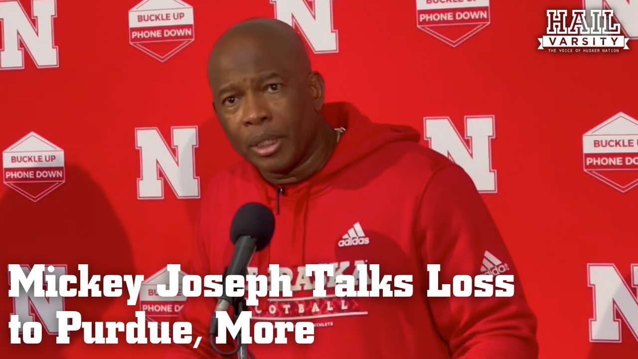 Nebraska Football: Mickey Joseph Talks Loss to Purdue, More - YouTube
