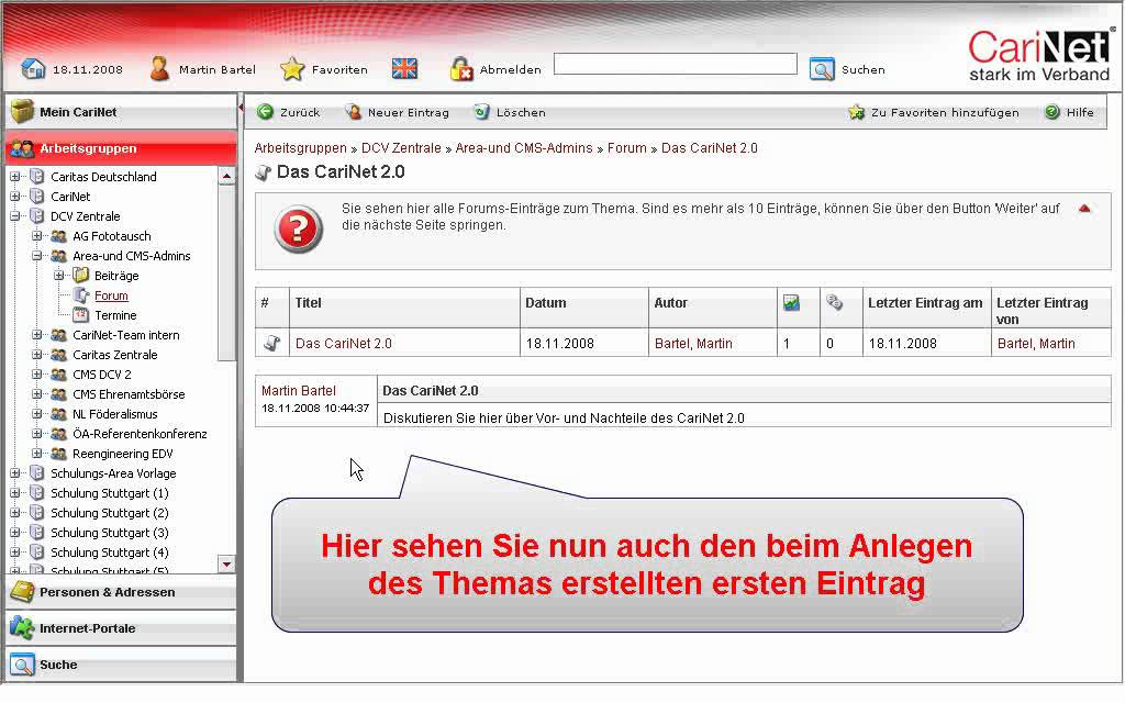 CariNet Forum eröffnen - YouTube