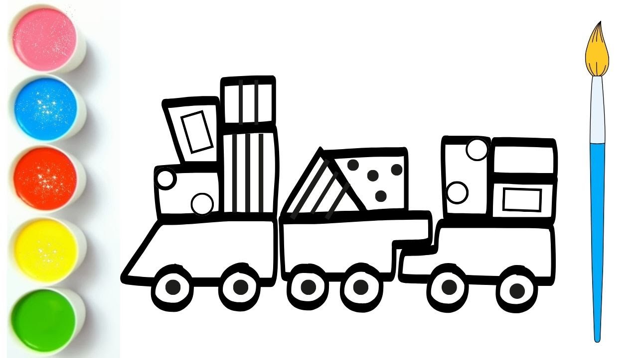 CHRISTMAS TRAIN Drawing, Painting & Coloring TRAIN for Children and ...