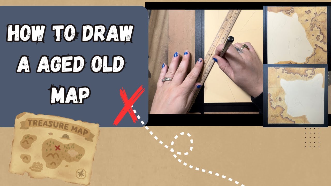 How To Draw A Aged Old Map - YouTube