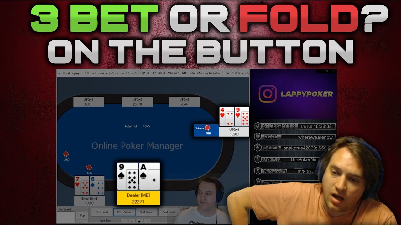 Poker Strategy - 3 Bet or fold from the button? - YouTube