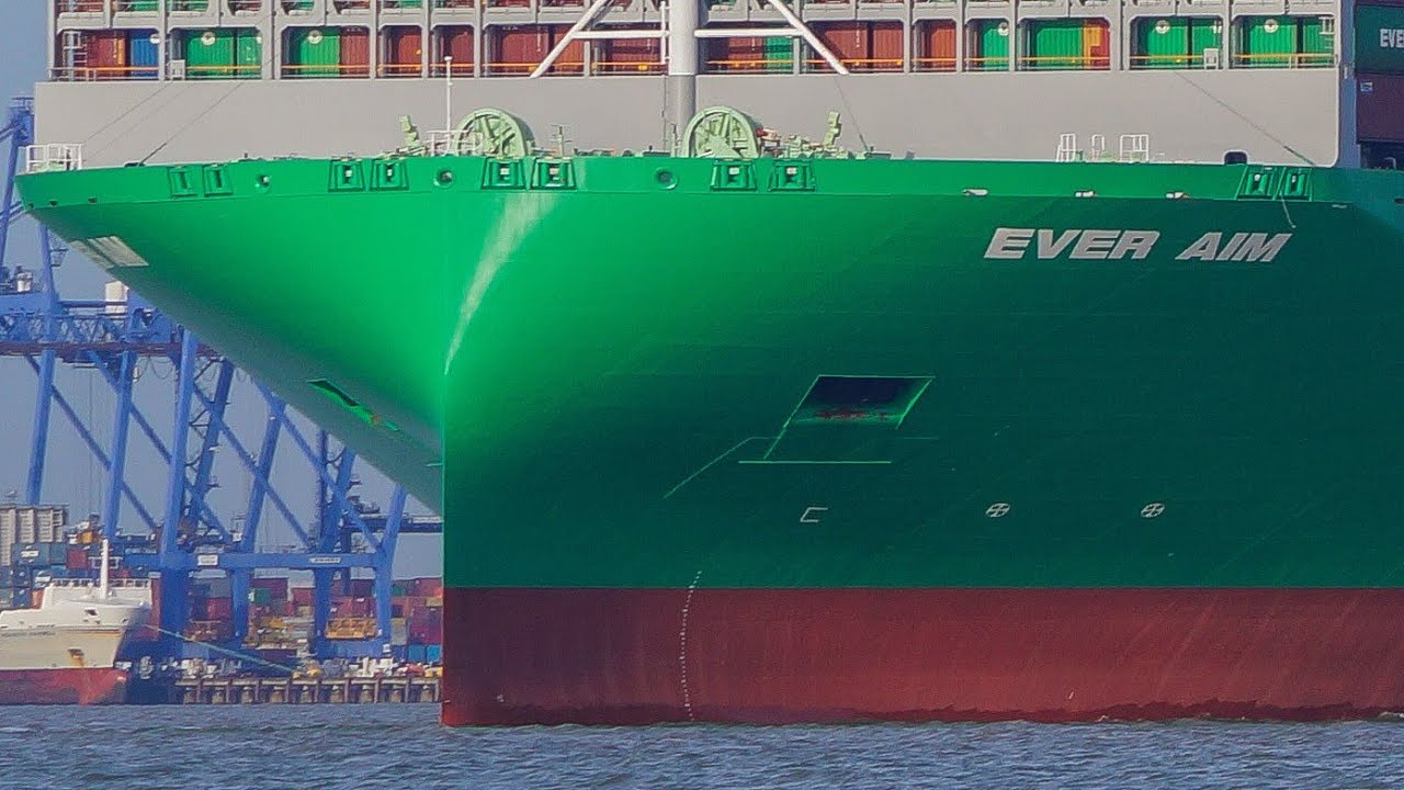 EVER AIM - Evergreen Containership's maiden departure #portoffelixstowe ...