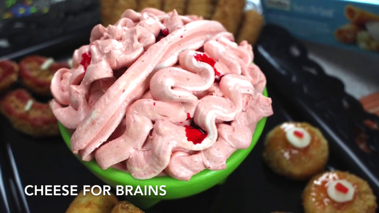 Halloween Cheesy Brain Dip - YouTube
