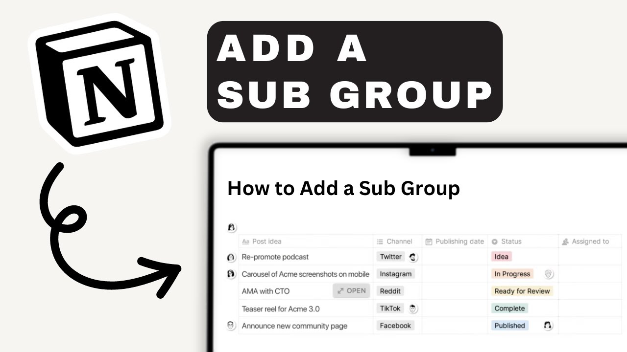 How To Add A Sub Group In Notion Notion Tutorial 2025 Youtube