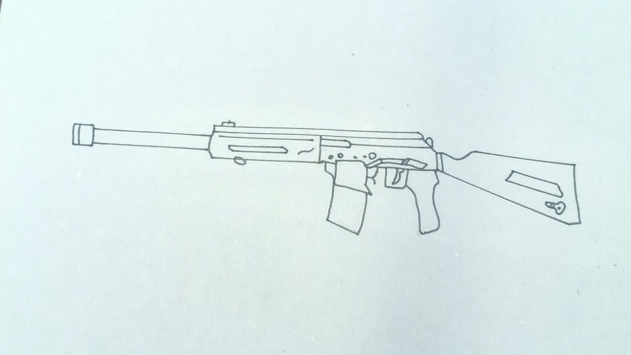 Easy drawing - How to draw S12k shotgun from pubg - Guns drawing - pubg ...