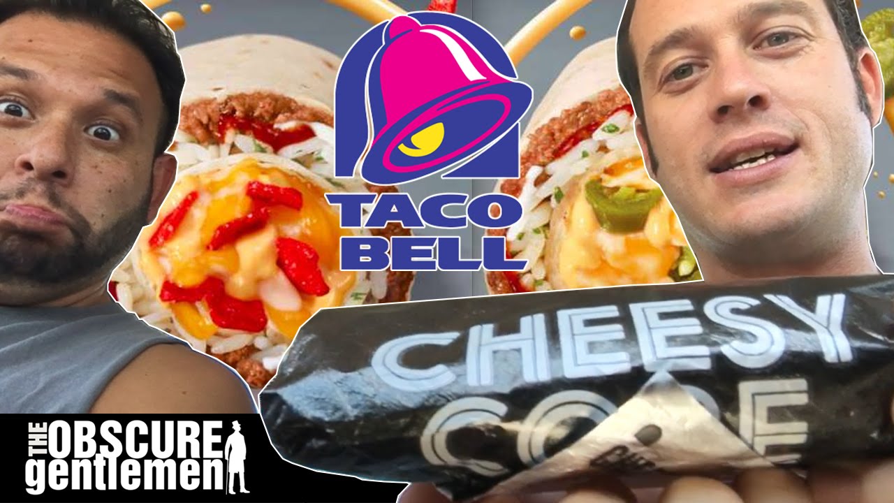 Adult Male and Sleeveless Dude Eat Cheesy Core Burritos from Taco Bell ...