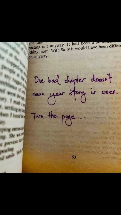 One bad chapter doesn’t mean your story is over! Turn the page... - YouTube