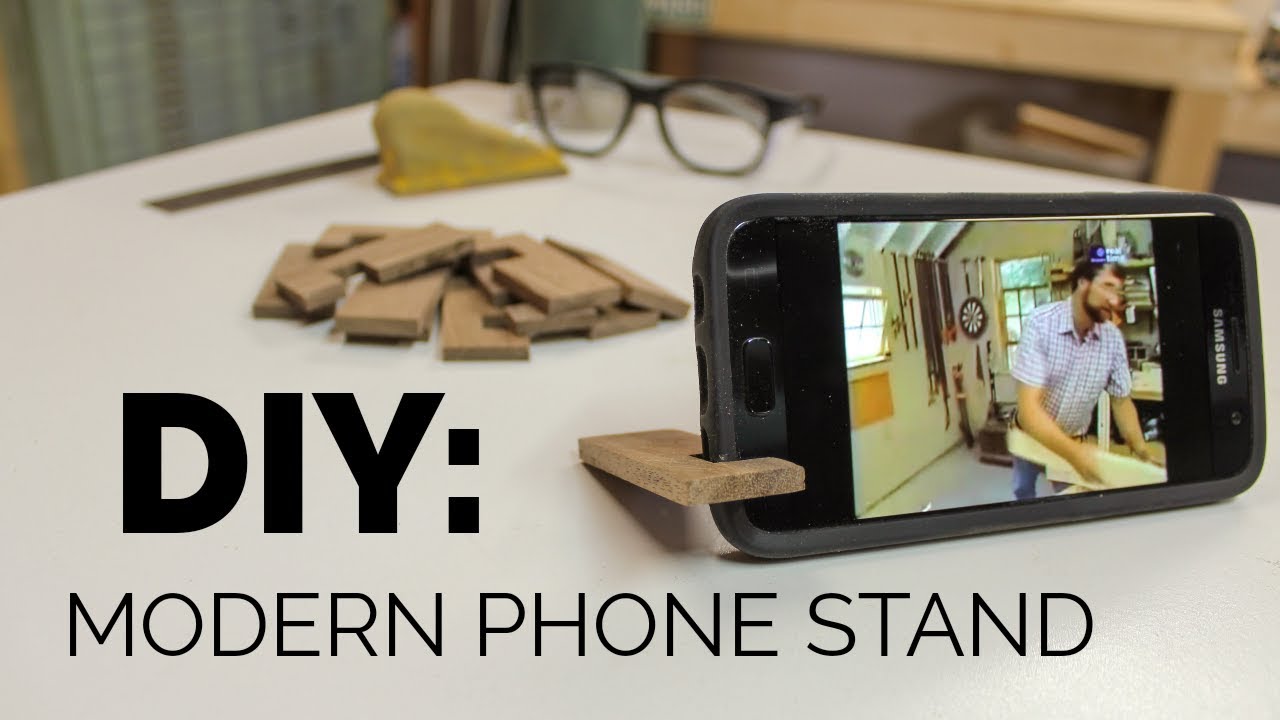 Modern Cell Phone Stand - DIY Easy Beginner Woodworking - YouTube