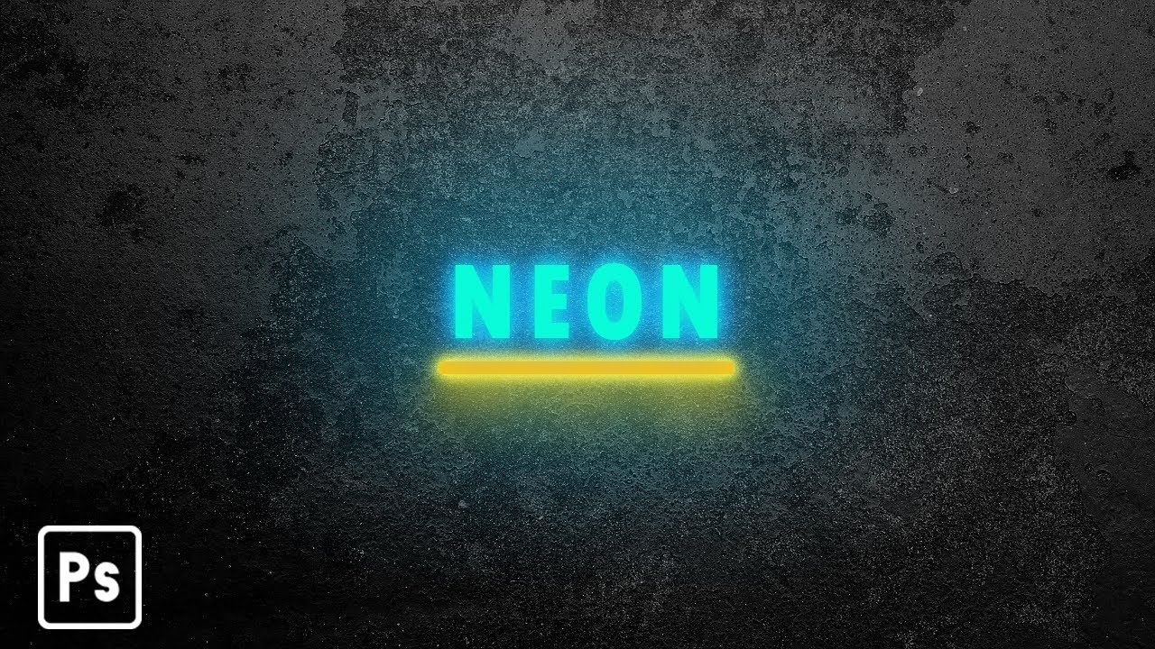 Neon Text Light in Photoshop Tutorial - YouTube