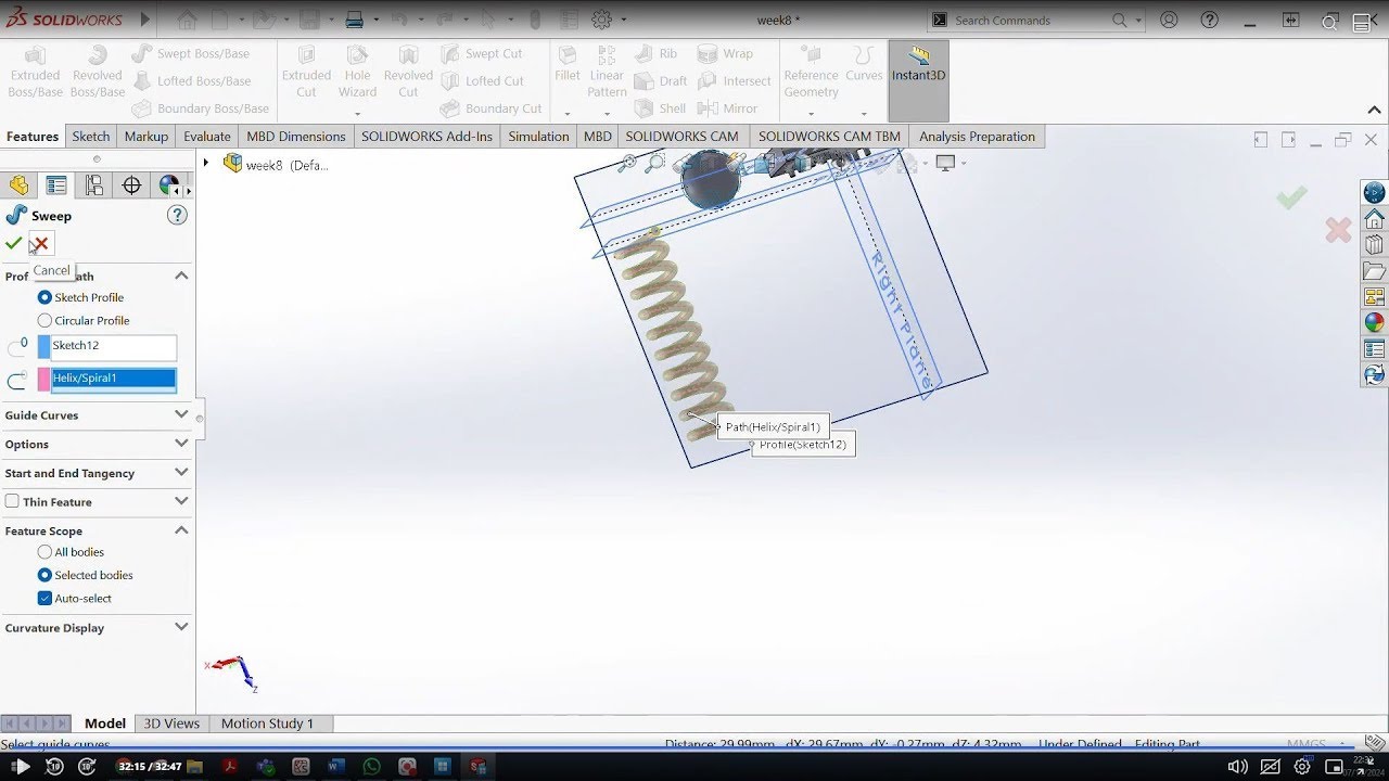 SolidWorks Patterns: Path, Curved, Sketch, Fill, Split Line, Helix ...