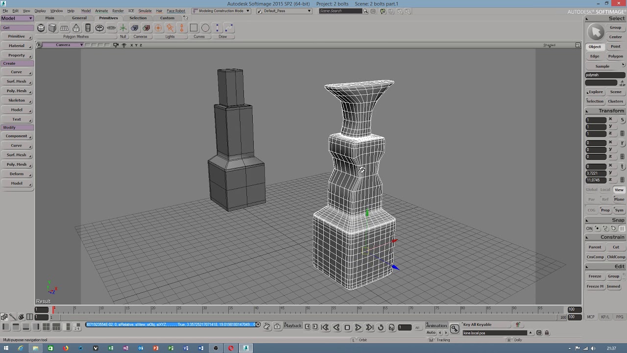 Softimage 2015 SP2 - View plane transform proportional tool - tutorial EN - YouTube