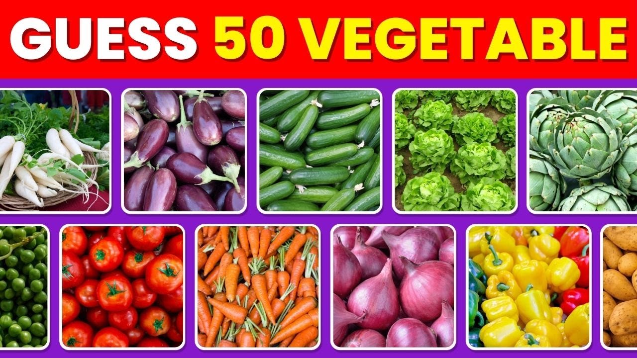 Guess the 50 Vegetables | 50 Different Vegetables 🍅🌽🍆 - YouTube