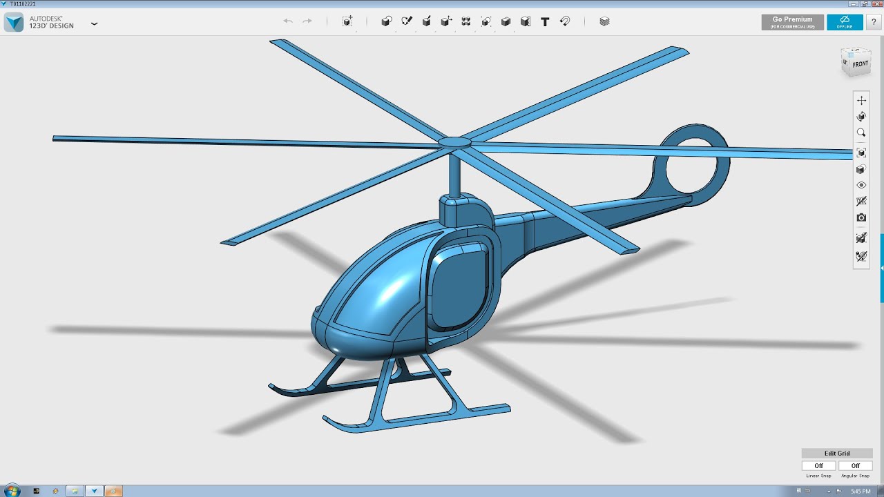Autodesk 123D Design Helicopter part 2 - YouTube