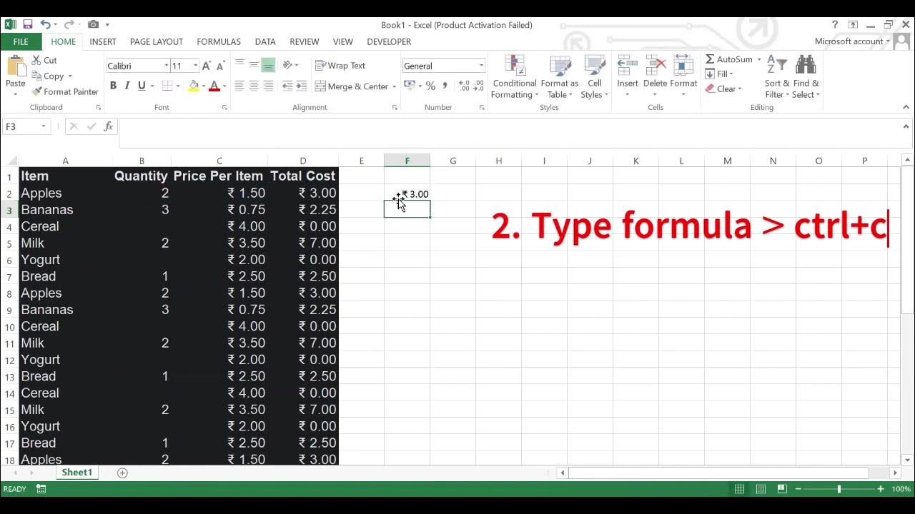 Short trick to copy formula in Excel - YouTube