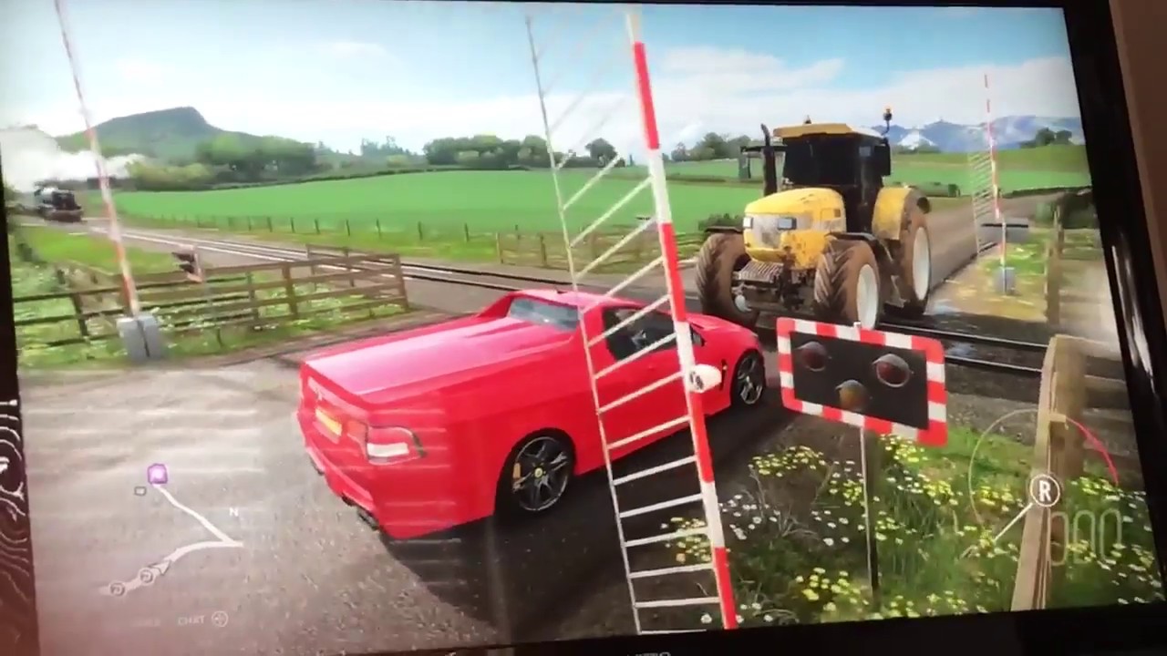 train vs tractor (FH4) - YouTube