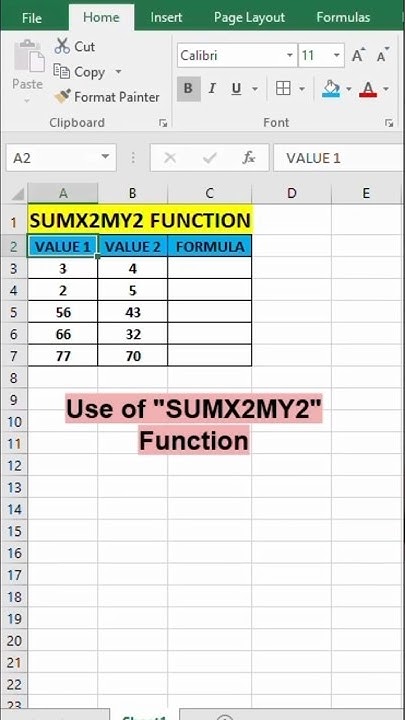 How to use SUMX2MY2 formula in Excel |#youtubeshorts #exceltips #shortsfeed #viral #AshuuRockzz ...