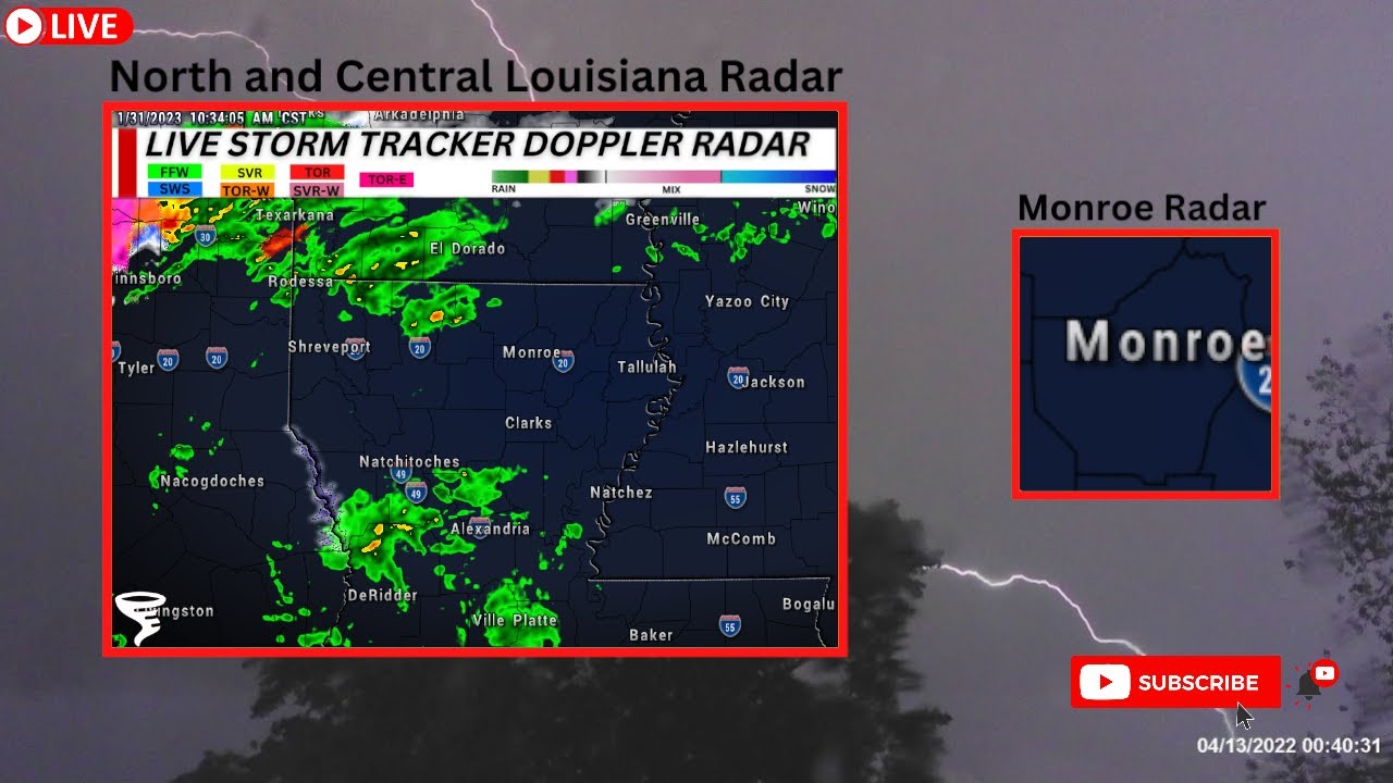 🔴LIVE STORM TRACKER DOPPLER RADAR | NORTH LOUISIANA & CENTRAL LOUISIANA ...