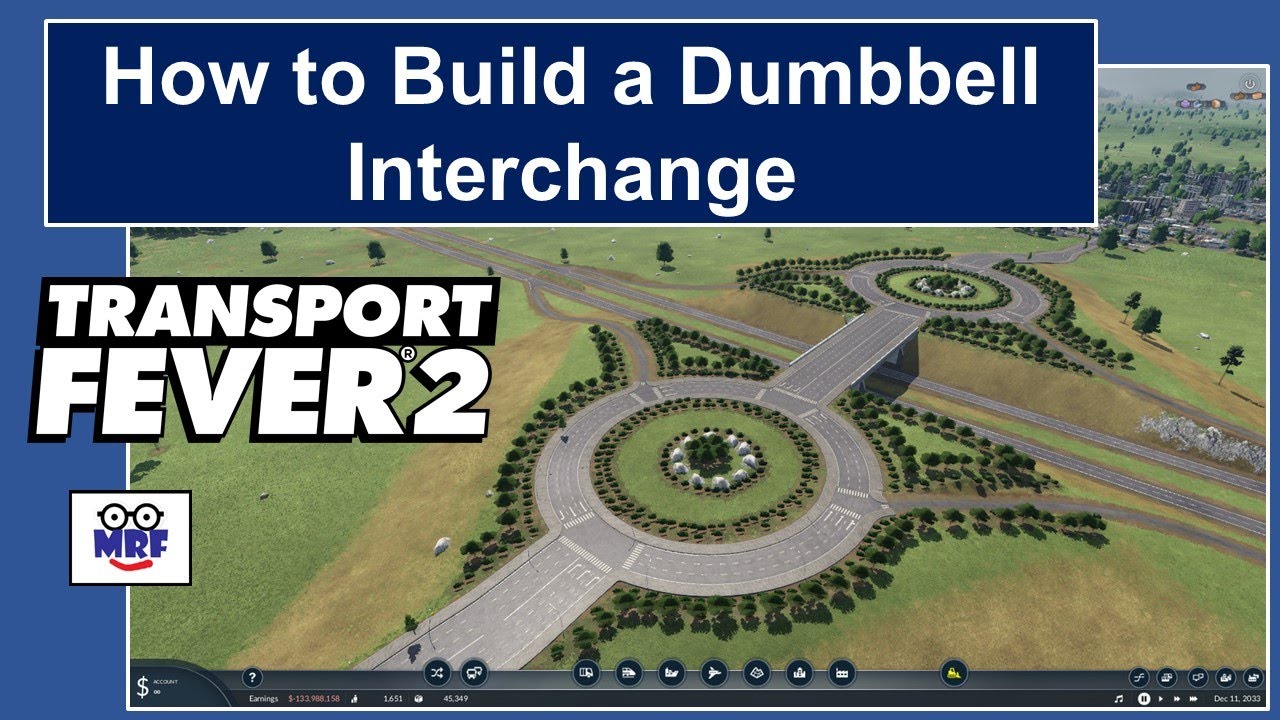 Transport Fever 2 - How to Build a Dumbbell Interchange - YouTube