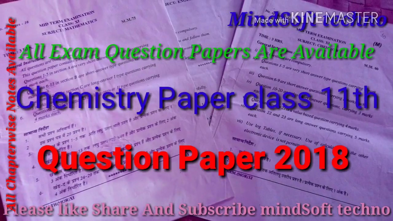 11th Class Chemistry Mid Term Question Paper YouTube 11th-class-chemistry-mid-term-question-paper-youtube