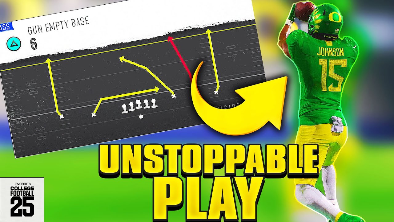 EA College Football 25 BEST PASS PLAY!UNSTOPPABLE ONE PLAY TOUCHDOWN ...