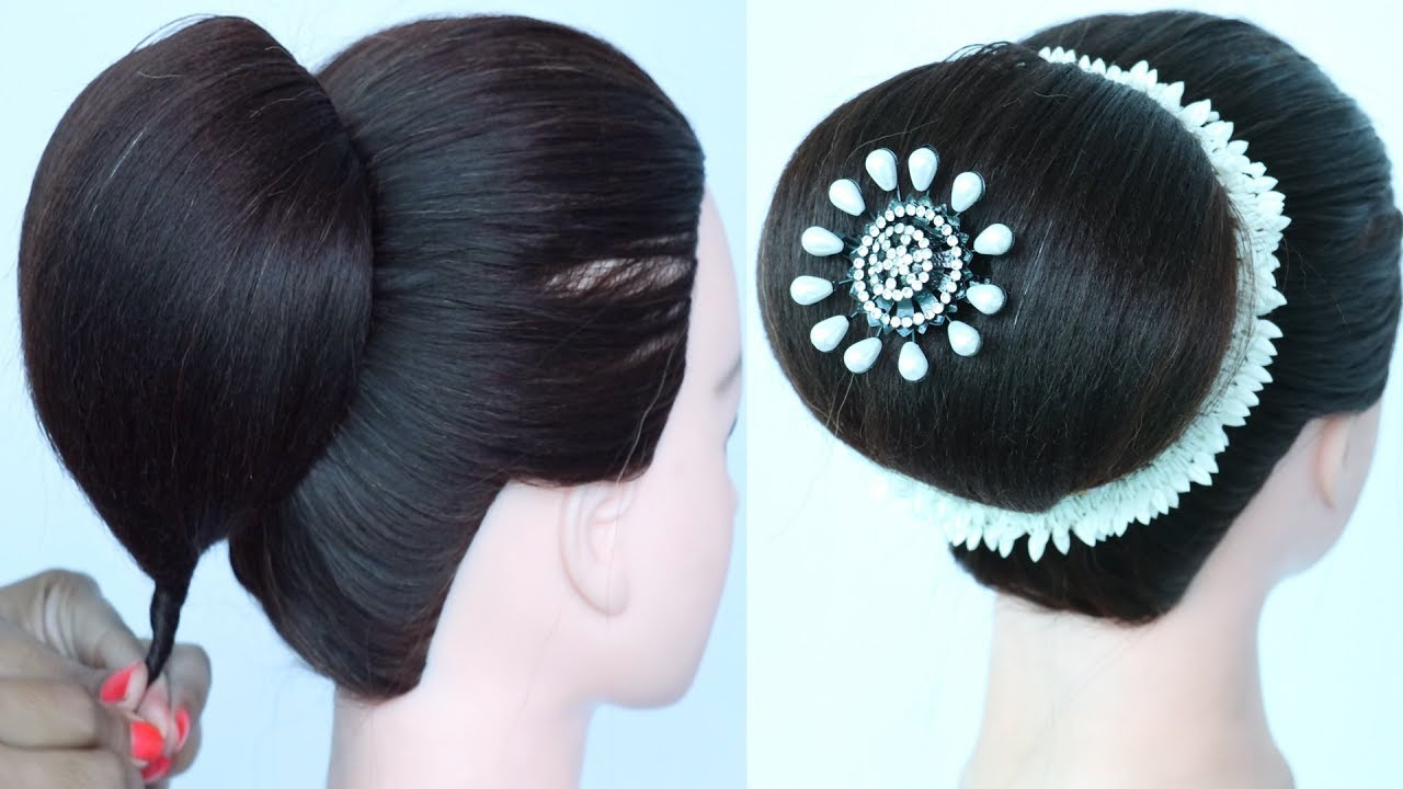 new juda hairstyle trick with gajra || wedding gown hairstyle || bridal ...