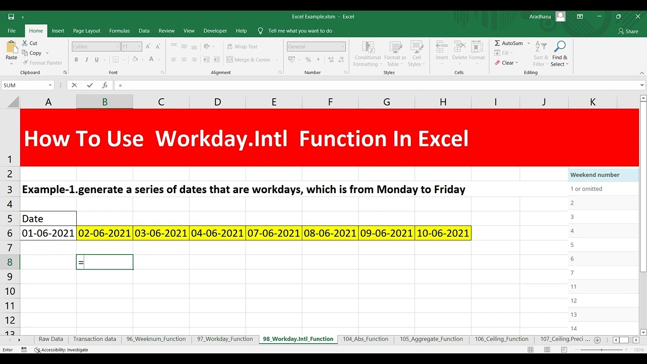 How To Use WorkdayIntl Function In Excel How To Get Future Working How To Use WorkdayIntl Function In Excel How To Get Future Working