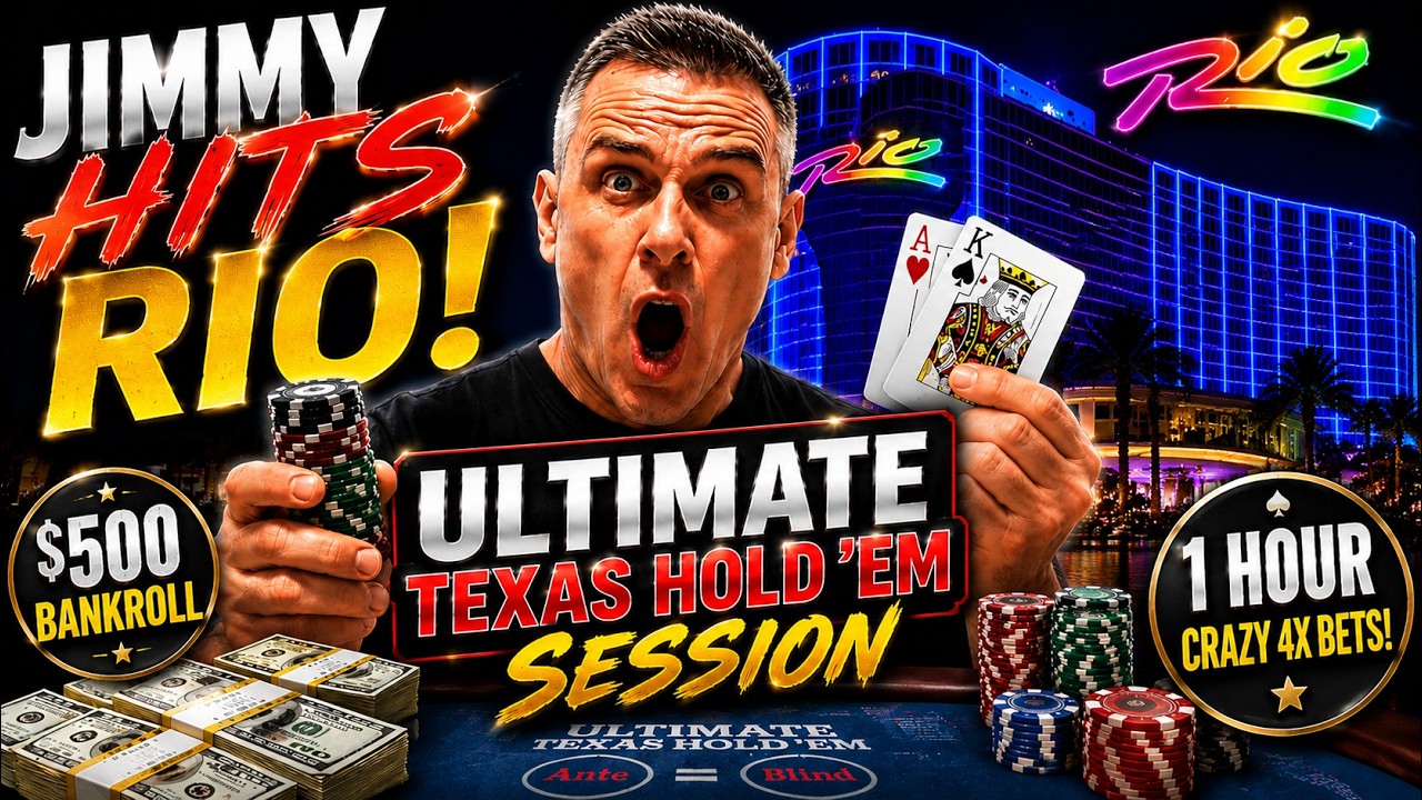 Jimmy Hits Rio! $500 Bankroll EXPLODES Playing Ultimate Texas Hold’em ...