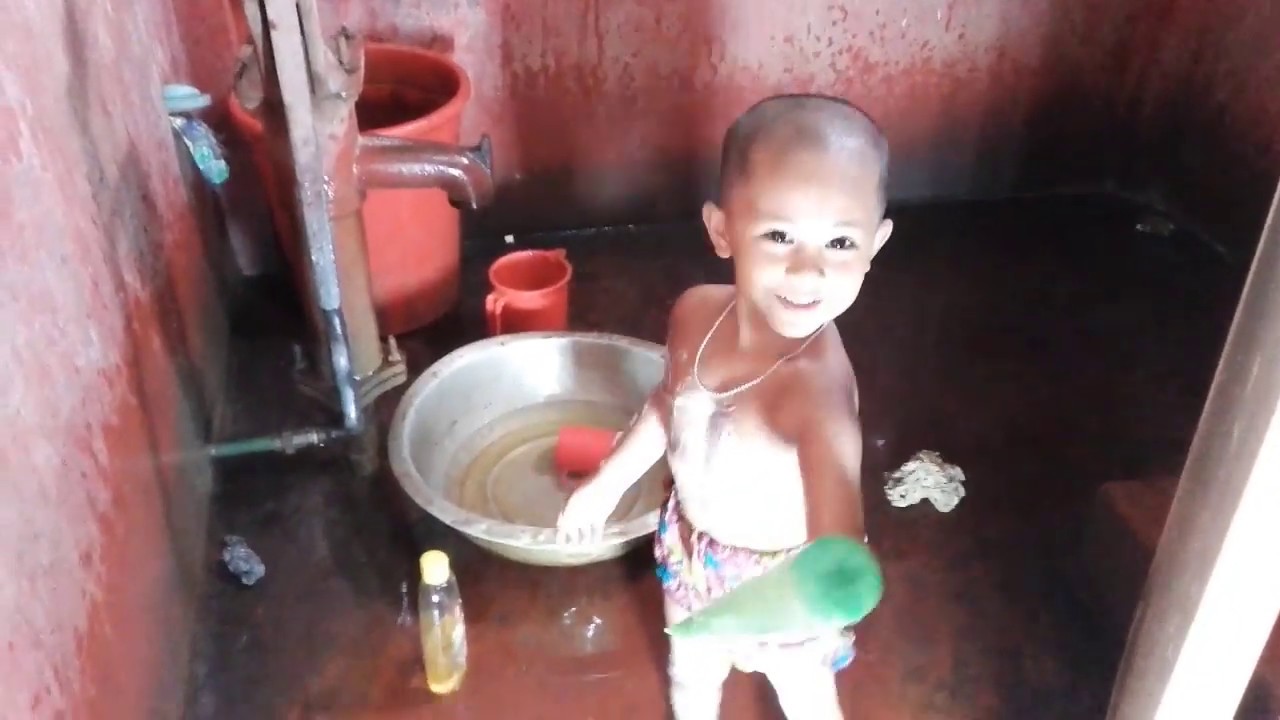 Kids Bath | One Kids Bath in Bathroom |Cute Baby | Funny Moment ...