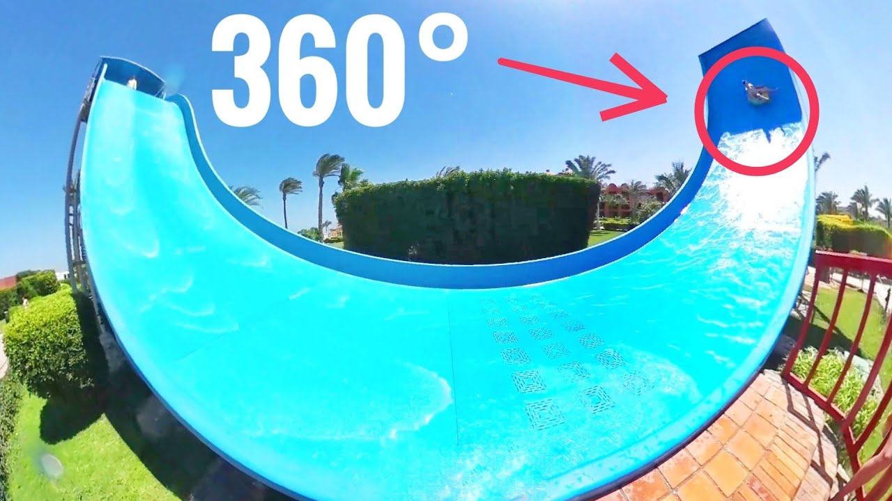 360° video 😝 Infinity Pool Waterslide coaster 360 VR Virtual Reality ...