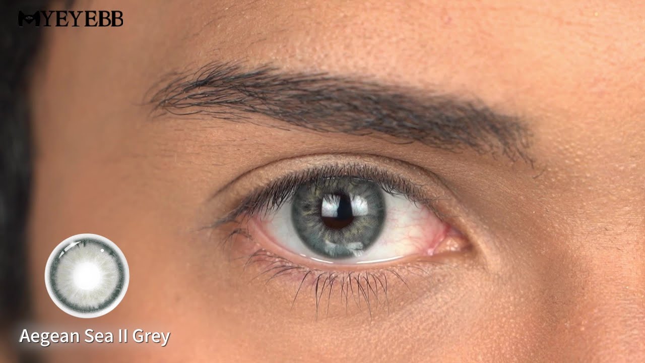 MYEYEYBB Aegean Sea II Grey Colored Contact Lenses | Prescription - YouTube