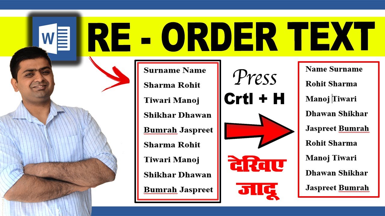 REORDER TEXT IN MS WORD USING FIND AND REPLACE || PAGE SETUP IN MS WORD ...
