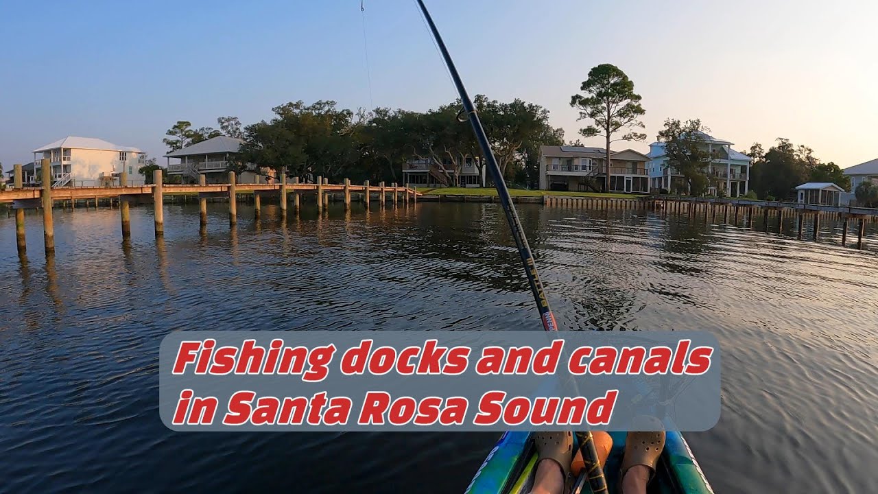 Fishing docks and canals in Santa Rosa Sound - YouTube