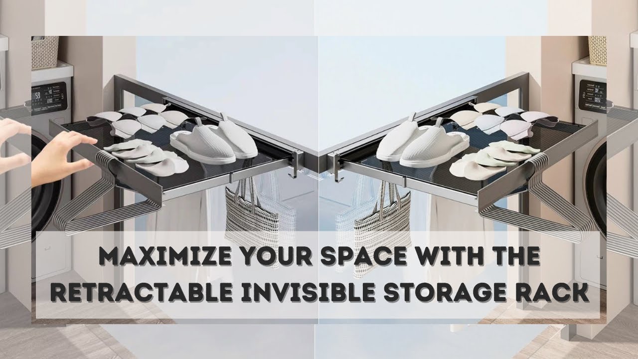 Retractable Invisible Storage Rack - Space-Saving Drying Solution - YouTube