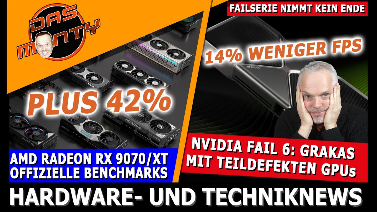 NVIDIA Fail 6 - Teildefekte GPUs bei RTX 5000 Grakas | AMD RX 9070/XT ...