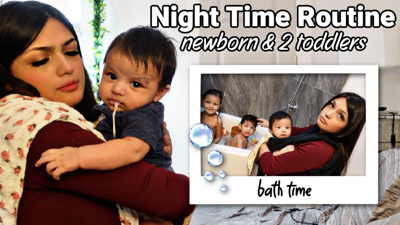 realistic night routine with a newborn + two toddlers *VLOGMAS DAY 10 ...