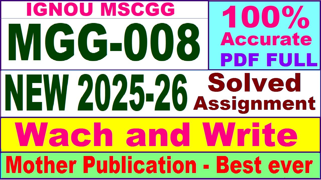 MGG 008 solved assignment 2025-26 in English || mgg 008 solved ...