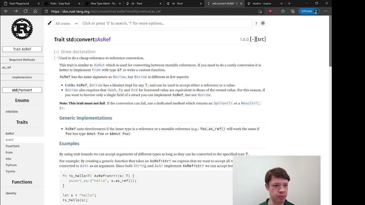 Easy Rust 073: Traits part 10 - AsRef - YouTube