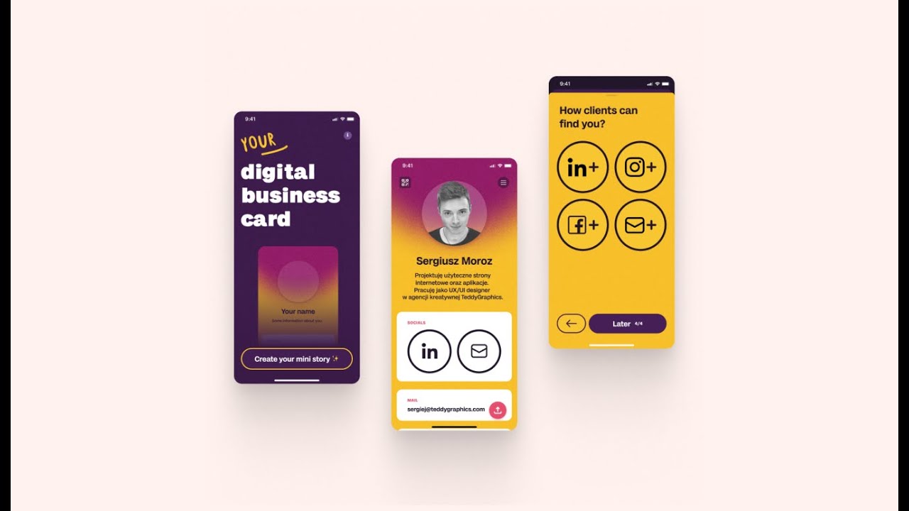 Showcase – digital business card app - YouTube