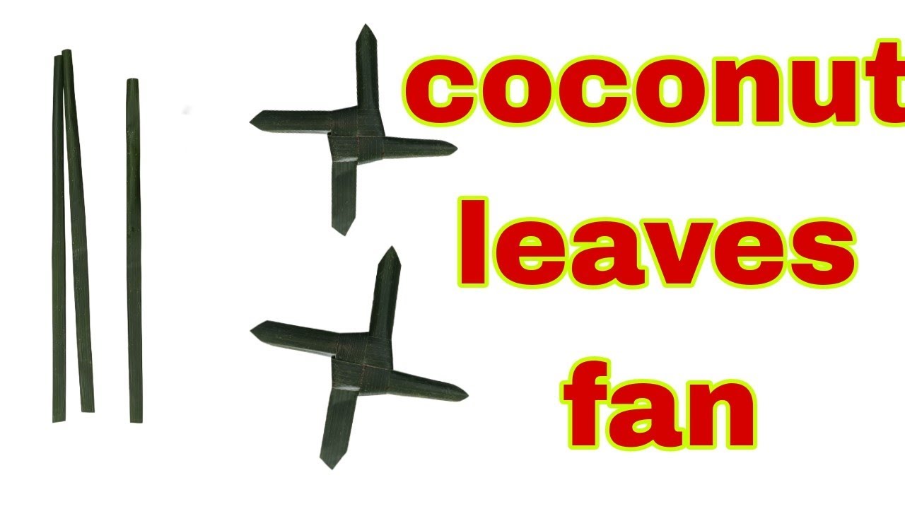 How to make coconut leaves fan home style//coconut leaf craft - YouTube