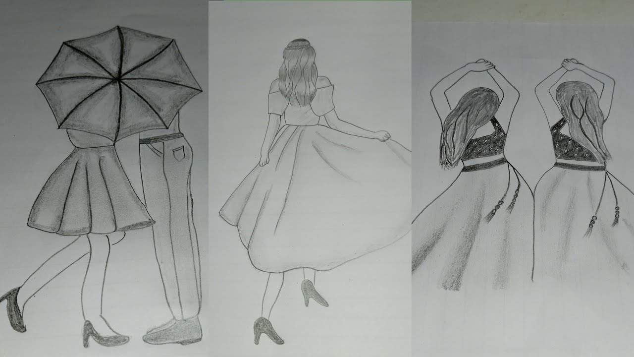 Step by Step 3 Beautiful Pencil Sketch || Pencil Drawing - YouTube