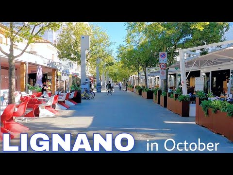 Lignano Sabbiadoro Zentrum, Italien ( October ) 4K UHD