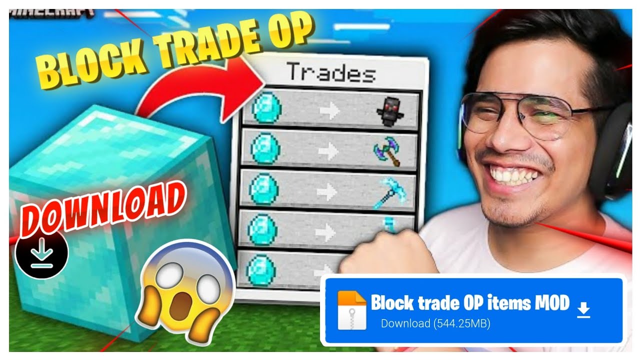 Minecraft but block trade OP items addon for pocket edition 1.19 😱 | MCPE addons | 1.19+ 🤯 - YouTube
