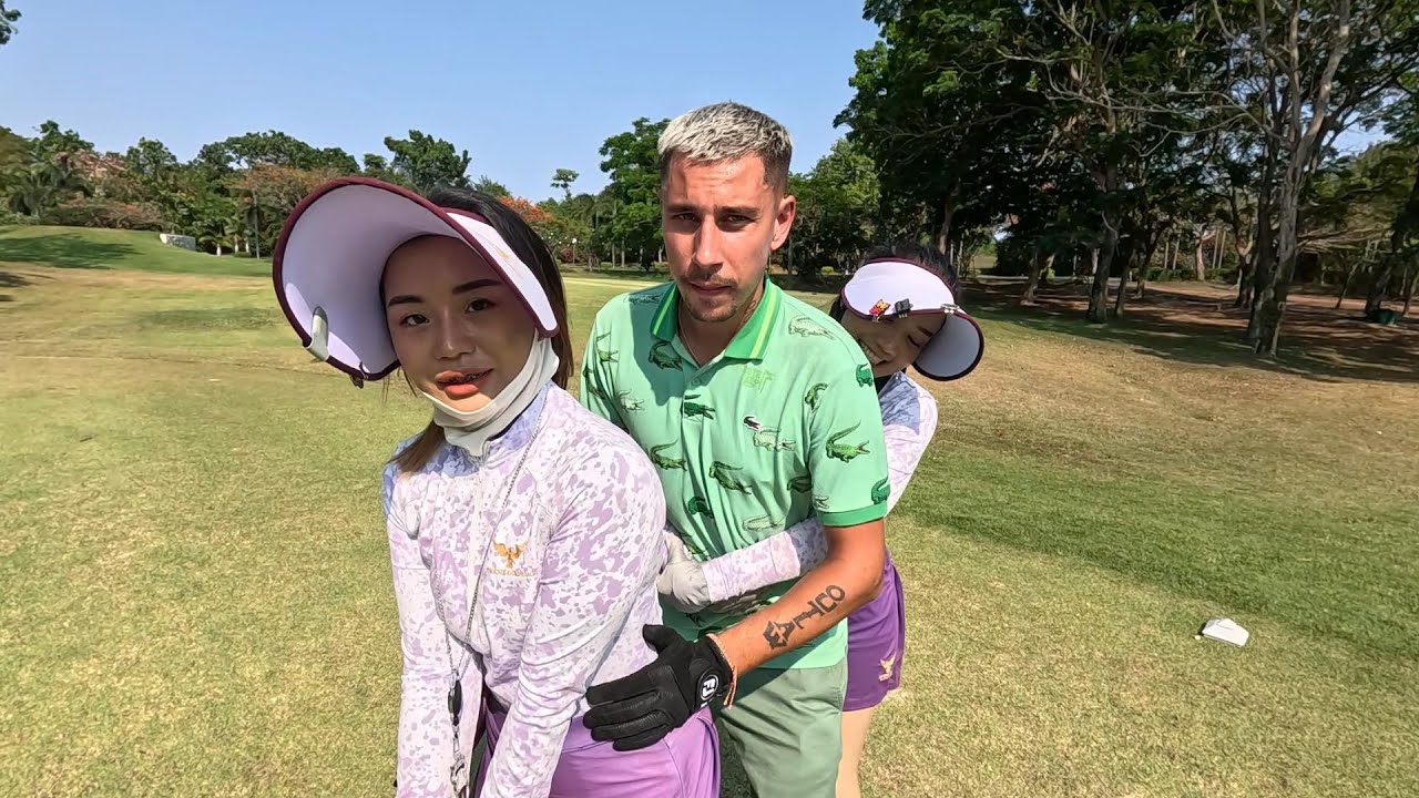 2 HOT THAI GIRLS SHOW ME HOW TO PLAY GOLF IN PATTAYA THAILAND - YouTube