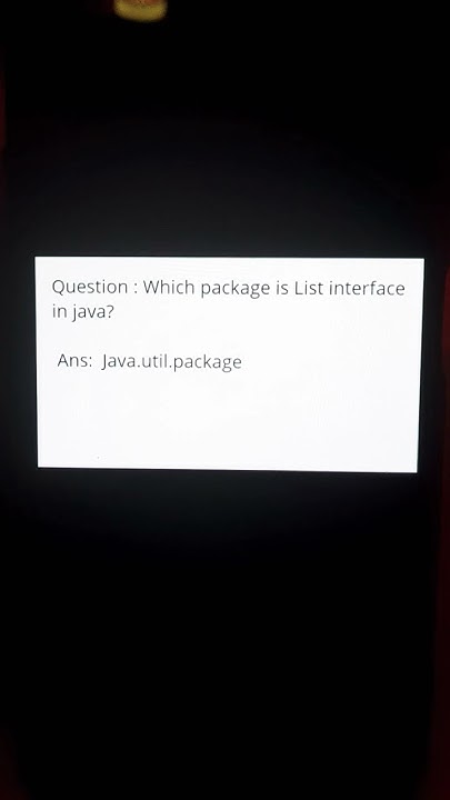 Which package is List interface in java?#java #javainterviewquestions #technical - YouTube