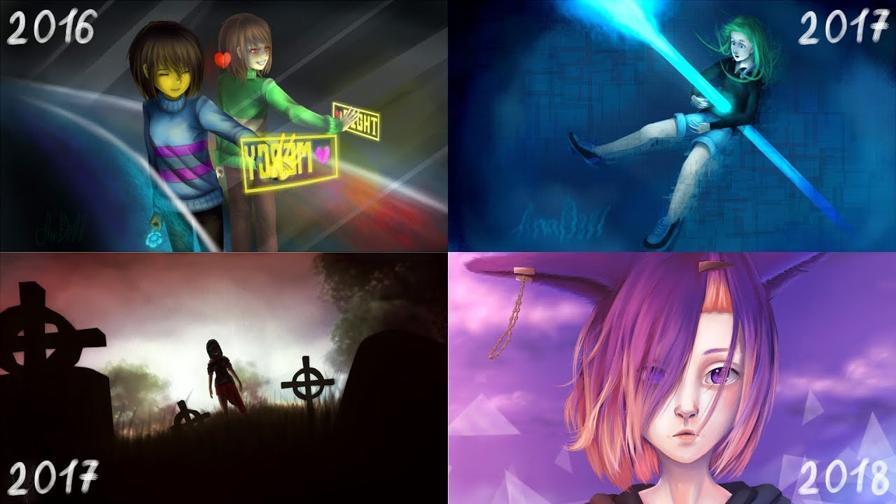 My drawing progress for 2012-2018 - YouTube