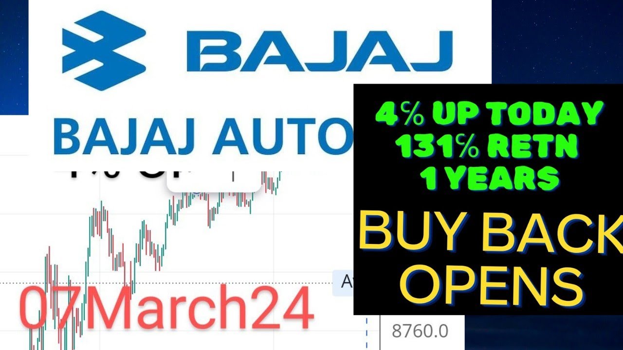 #stocksupdates Bajaj Auto Buy Back open 4℅ up today131℅ return 1year # ...