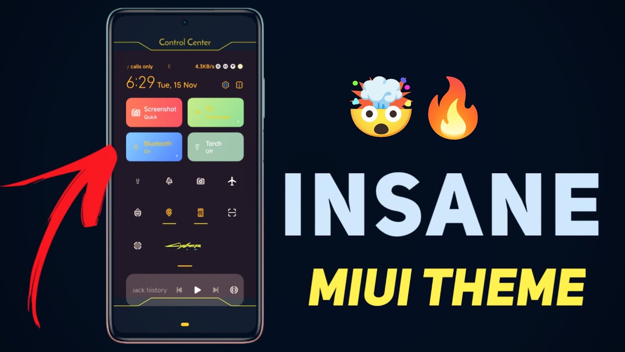 Absolutely PERFECT MIUI THEME ever? Theme CONTROL CENTER with CYBERPUNK ...
