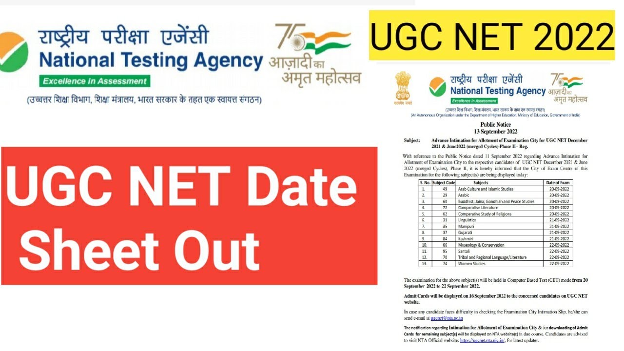 UGC NET Date Sheet Out!! UGC NET Exam City Centre allotment!! UGC NET ...