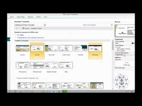 how to create a business card in Microsoft Publisher 2010 Exercise 1 ...
